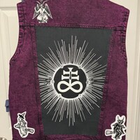 Satanic Baphomet Patch Punk DIY Pentagram Leftover Crack Occult Gothic ...