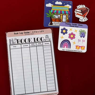 Book Log Sticker 4.4w X 5.9h Log Title, Author, Date Started & Finished ...