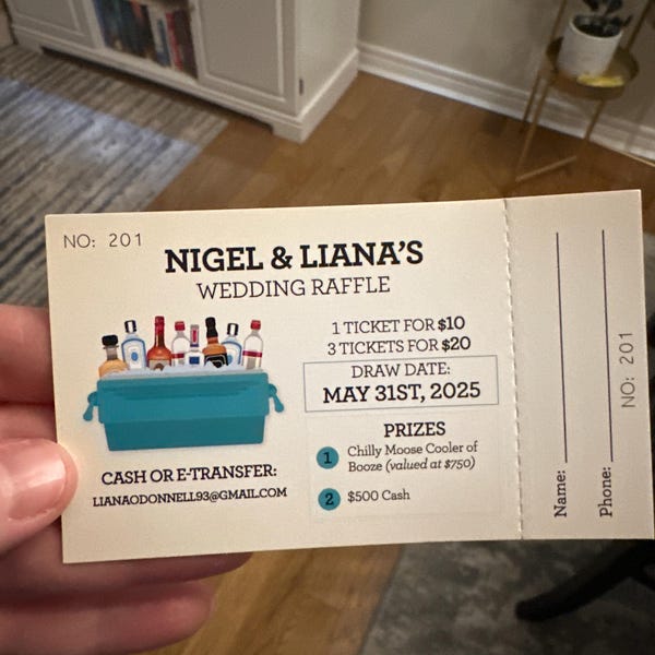 Cooler of Booze Raffle Tickets - Cooler Raffle - Bucket of Booze Raffle ...