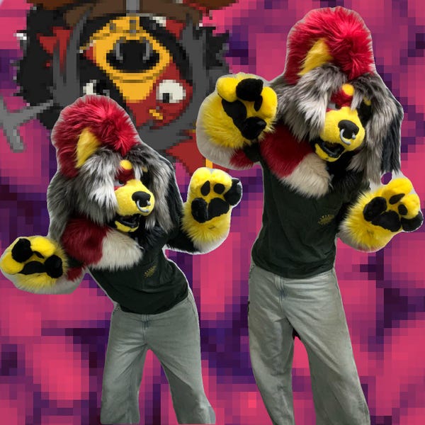 Fursuit Head Base 3D Printed With Eye Blanks, Moving Jaw - Avian Bird ...