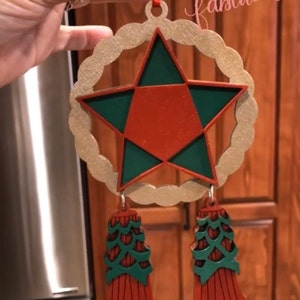 Filipino Parol Wood Ornament Red, Gold & Green - Etsy