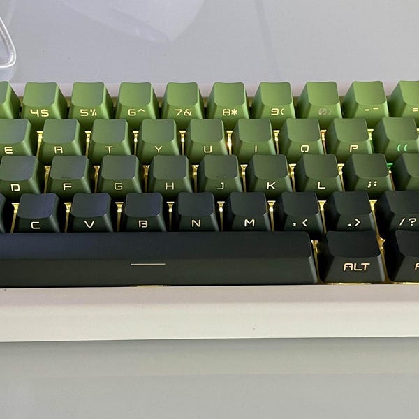 Gradient Black and Red Keycap Set, OEM Profile, Shine-through, PBT ...