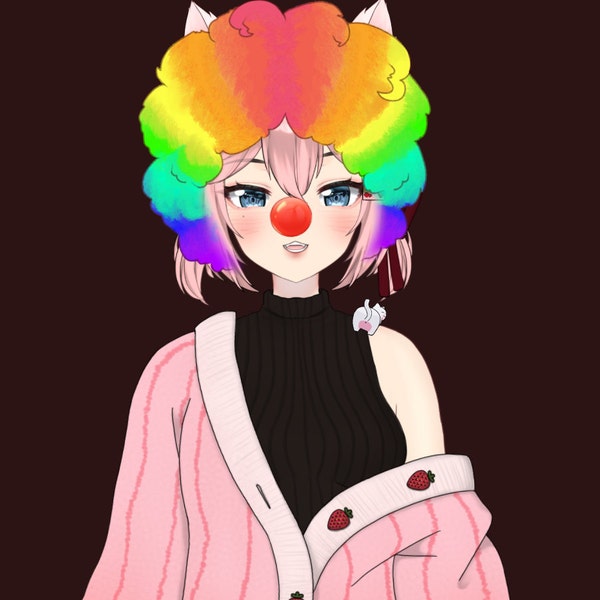 Clown Hair and Nose Vtuber Asset - Vtube Studio - Etsy