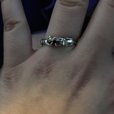 Two Cats Ring With Faceted Amethyst or Stone of Your Choice Size 3 to 8 ...