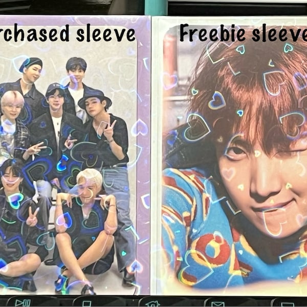 Colored Holographic Heart Photocard Card Sleeve | Kpop Photocard Sleeve ...