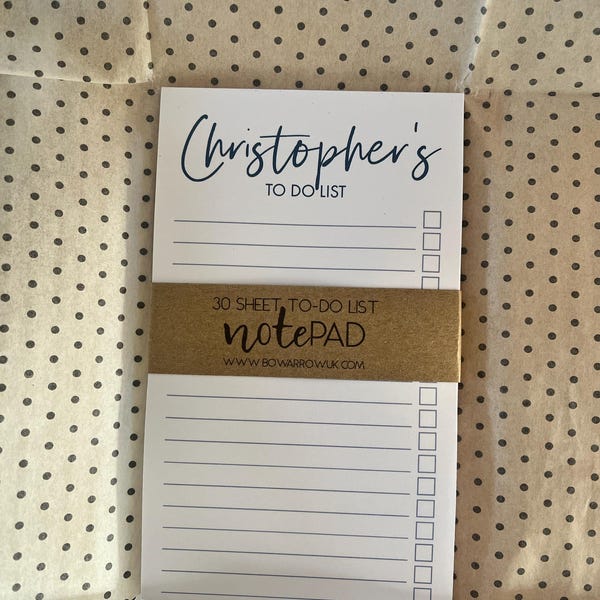 Handmade To-do List Notepad, Monochrome, A5 Pad, Christmas Stocking ...