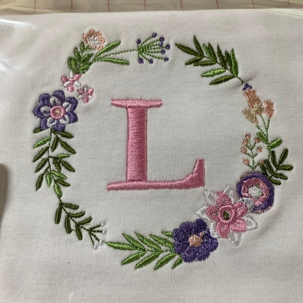 Frame Flowers Machine Embroidery Design, Flower Wreath Embroidery ...