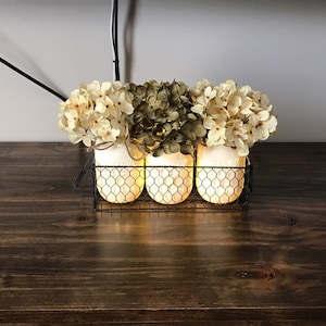 Chicken Wire Tray With Jars, Farmhouse Table Decor, Rustic Decor, Mason ...