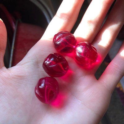 Neon Pink Punch Glowing Swirls Vintage Lucite Beads - Etsy