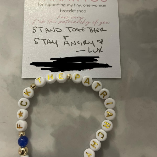 F*ck the Patriarchy | Vote Blue | Beaded Friendship Bracelet | Feminist ...