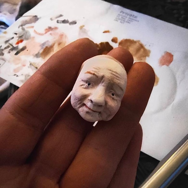 Smiling Female Face Silicone Mold for Miniature Clay Dolls, 3D Artistic ...