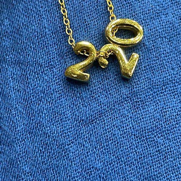 Gold Number Necklace, Sterling Silver, Gold Necklace, Personalized ...
