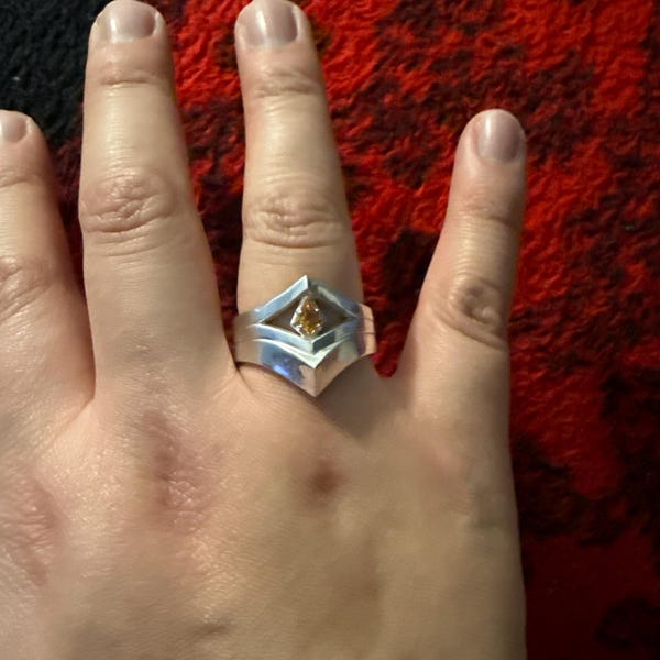 Vitality - Gothic Vampire Ring for Her, Victorian Red Garnet Cabochon ...