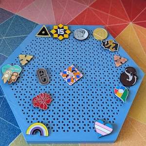 Enamel Pin Board Display for Pin Collectors hexagon Wall Mount Enamel ...