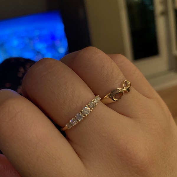 7 Stone Natural Diamond Graduated Womens Wedding Ring in 14K Gold ...