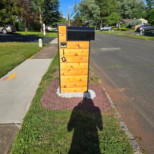 Mailbox With Post, Black Mailbox, Rustic Mailbox, Mailbox, Handmade ...