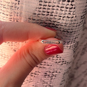 Bar Name Ring by Caitlyn Minimalist Signet Name Ring Custom Skinny Bar ...