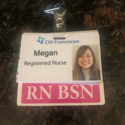 Pink RN BSN Badge Buddy Free Shipping Cute Hot Pink Badge Buddy for ...