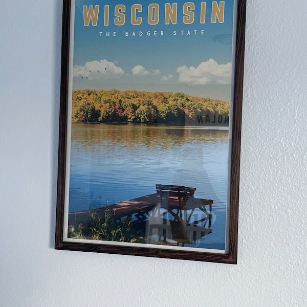 Wisconsin Travel Poster, Wisconsin Art Print, Wisconsin Gift, Wisconsin ...
