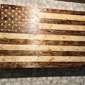 CNC Carved USA Flag Wooden American Flag USA Flag Rustic - Etsy