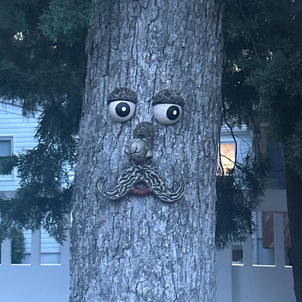 Tree Face Garden Decoration, Outdoor Ornaments, Funny Faces, Face ...