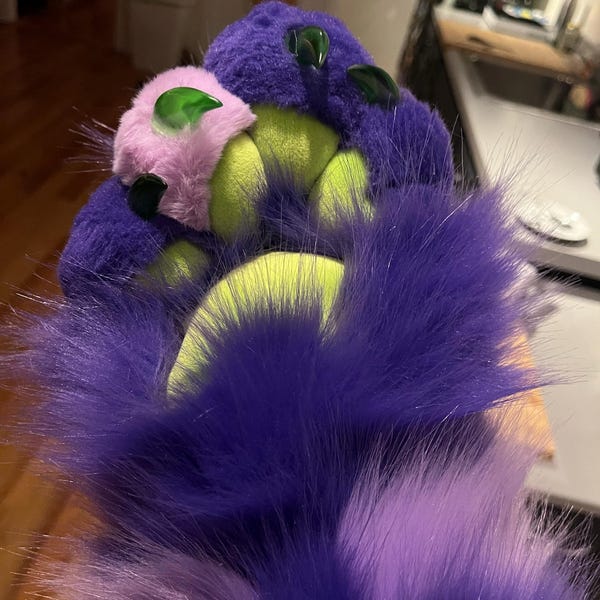 Furry Paws With Star Pattern and Colorful Style | Fluffy Fursuit ...