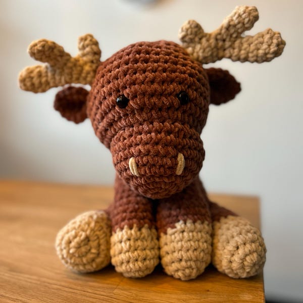 Crochet Moose Amigurumi Pattern Moose Crochet Pattern Woodland Crochet ...