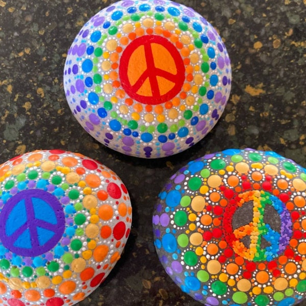 Custom Peace Rocks ~ Set of 2 - Etsy