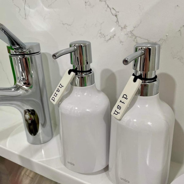 Soap Dispenser Labels Set | Small Custom Canister Tag | Lotion Dish ...