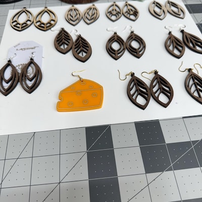 6 Laser Cut Dangle Designs for Women, Geometric Elegant Wooden Earring ...