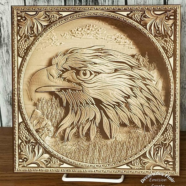 Digital Design File - Eagle Head - Glowforge - Laser Ready - Engrave ...
