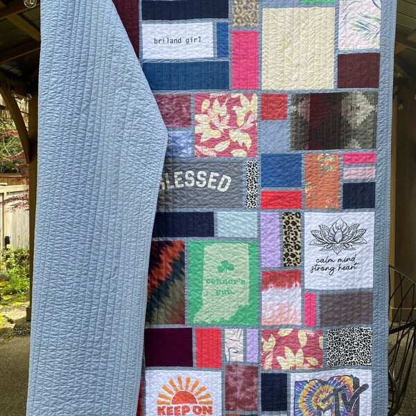 Custom Memory Quilt. Made-to-order Quilt Using Clothing Worn by Your ...