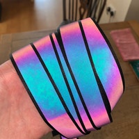 Reflective Iridescent Vegan Leather Rainbow Leatherette Fabric Material ...