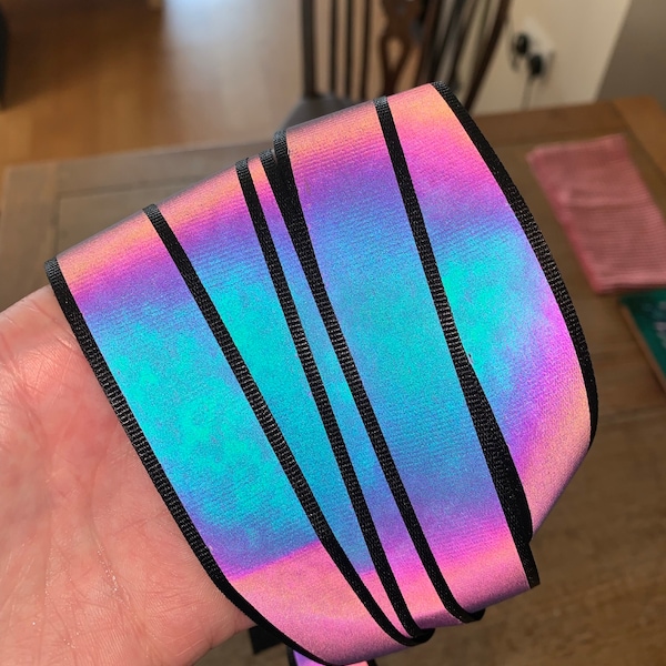 Rainbow Reflective Grosgrain Iridescent Tape in Various Widths, Sew On ...