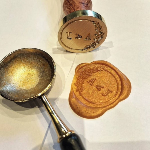 Custom Wedding Initials Wax Seal Stamp Kit, Any Logo Can Be Customized ...