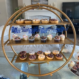 29 Tall Gold Metal Tiered Cupcake Stand 12-arm Round - Etsy