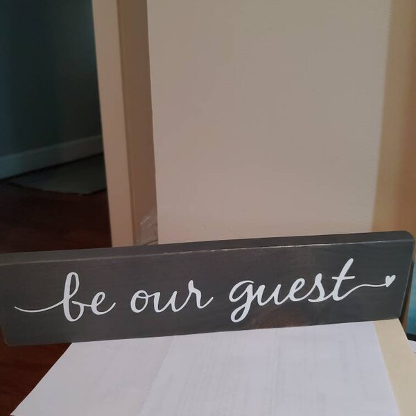 Mini Be Our Guest Wood Sign Guest Room Decor Housewarming Gift 15x3.5 ...