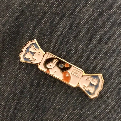 White Rabbit Enamel Pin - Etsy