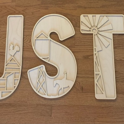 FARMHOUSE Full Alphabet Set With 40 Letter Options / SVG File Farm Sign ...