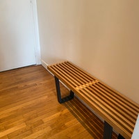 White Oak Slatted Bench. Classic Design. Great as an Entry Bench or ...