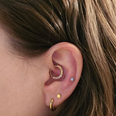 16g Titanium Internally Threaded Minimalist Flat Rook Earring, Implant ...