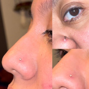 Nose Bone Nose Ring 925 Sterling Silver 2mm Opal Gem 22G. FREE - Etsy