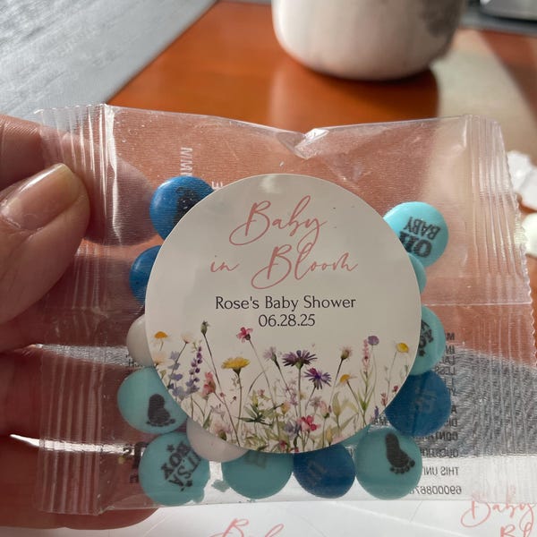 Baby in Bloom Baby Shower Favors Stickers, Wildflower Baby Shower ...