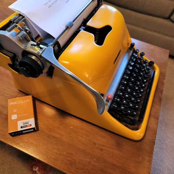 Olivetti Lettera 35 Typewriter 1970s Designed by Mario Bellini Yellow ...