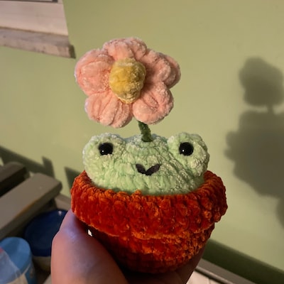 Flower Frog in Pot Plushie Frog in a Pot Plushie Flower Frog Crochet ...