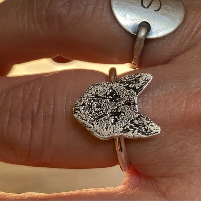 Dog Photo Ring, Pet Face Engraving Ring, Dog Memorial Ring, Cat ...