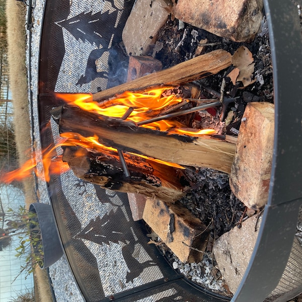 Vertical Fire Pit Grate: Low Smoke Campfire, Patio Chiminea Kiva - Etsy