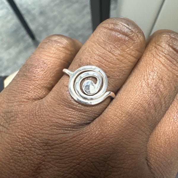 Sterling Silver Fidget Ring, Anxiety Ring, Spinner Ring, Fiddle Ring ...