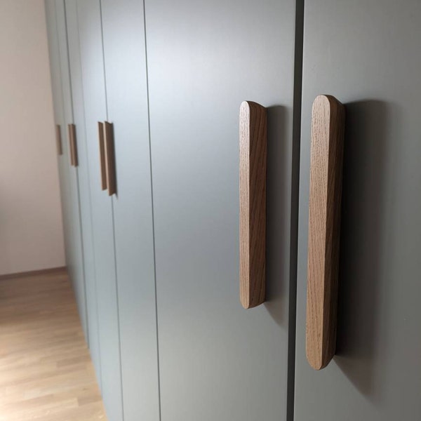 Wooden Half Circle Handles, Wood Drawer Knobs, Oak Half Moon Handle ...