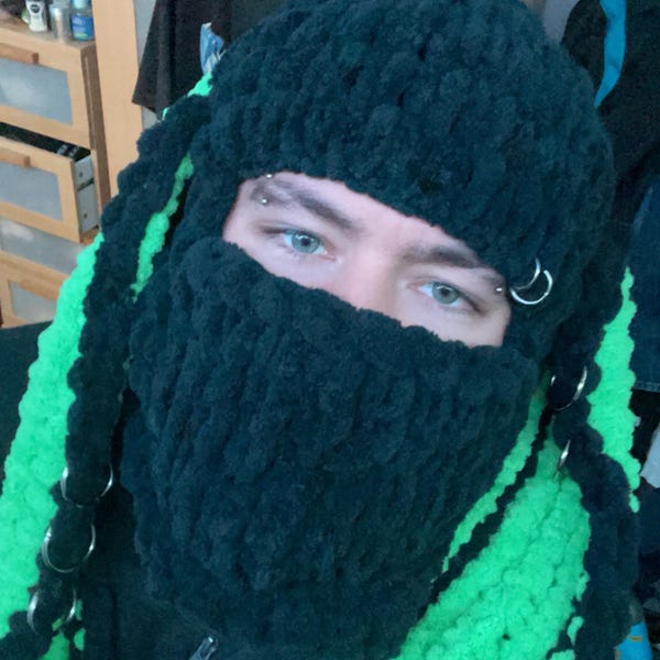 Knit Balaclava, Light and Snappy Hat, Beanie, Handmade Distressed ...